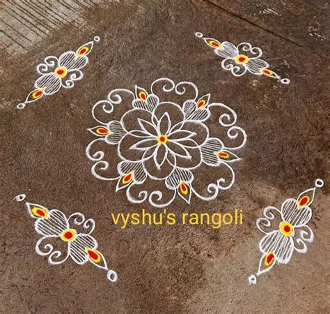 Simple Rangoli Design With Borders Easy Rangoli Simple Muggulu
