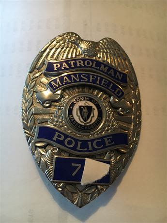 Collectors Badges Auctions Mansfield Massachusetts Police Patrolman Badge