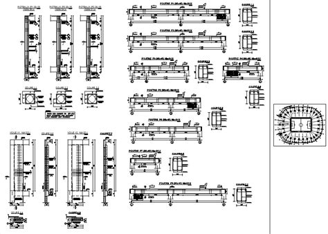 Section Design Of Beam Column And Slab With Reinforcement Details In Autocad 2d Drawing Cad