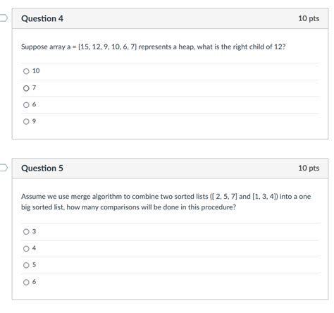 solved suppose array a {15 12 9 10 6 7} represents a heap