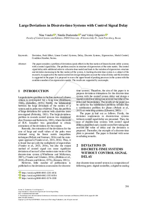 pdf large deviations in discrete time systems with control signal delay