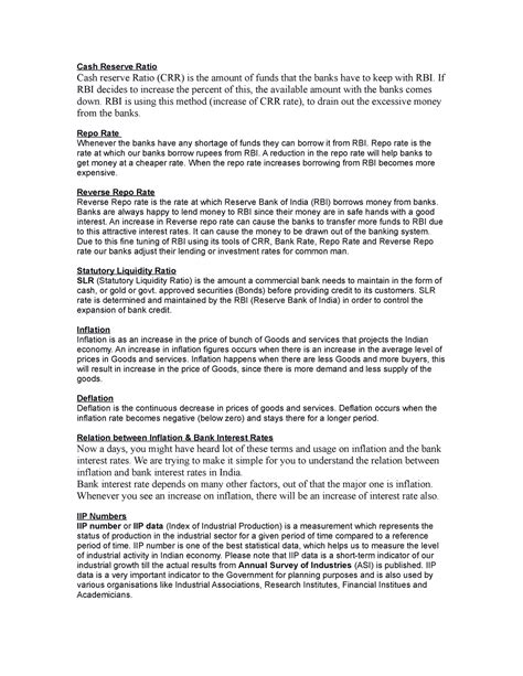 Crr Repo Rate Reverse Rate Define Doc Cash Reserve Ratio Cash Reserve Ratio Crr Is The