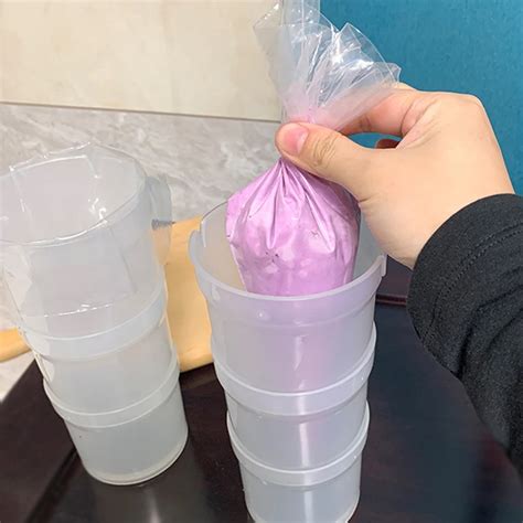퍼플 실리콘 페이스트리 가방 Diy 주방 도구 81450개 스테인레스 노즐 재사용 가능한 크림 파이핑 아이싱 장식 도구 핸드폰닷컴