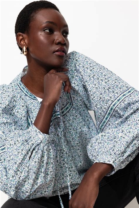 Floral Puff Sleeved Blouse Multicolour Print