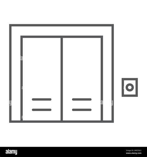 Elevator Thin Line Icon Real Estate And Home Lift Sign Vector Graphics A Linear Pattern On A