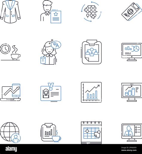 Administration Branch Line Icons Collection Leadership Efficiency Coordination Communication