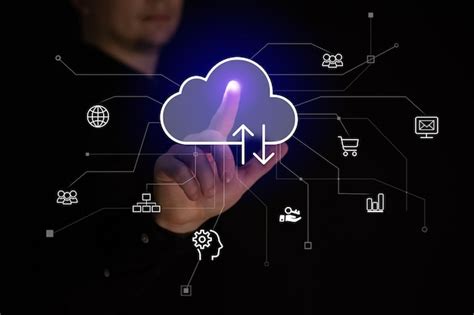 Premium Photo Businessman Touch On Cloud Computing Diagram Show On Hand Cloud Technology