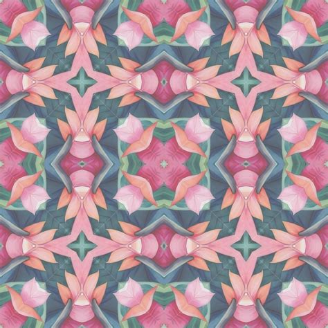 Premium Photo Seamless Background Pattern Decorative Symmetrical Kaleidoscope Pattern