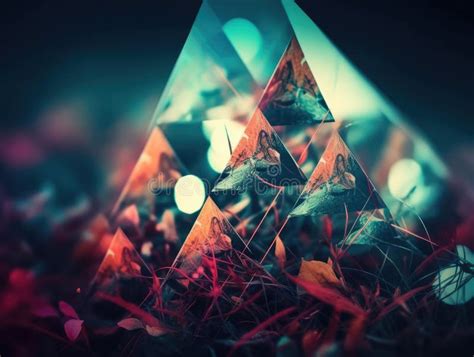 Abstract Double Exposure With Geometric Pattern Overlay Stock Illustration Illustration Of