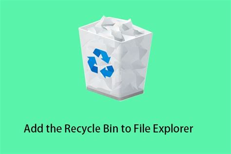 Exact Steps To Add The Recycle Bin To File Explorer On Win 10