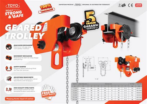 10 Ton Geared Trolley Jet 10 Ton Geared Trolley Heavy Duty Hand Chain