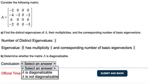 answered consider the following matrix a … bartleby