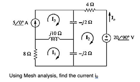 Using Mesh Analysis Find The Current Io Chegg