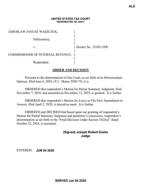 UTC-20200604-MEMEORANDUM AND ORDER - Motion For Partial Summary Judgment | PDF | Internal ...