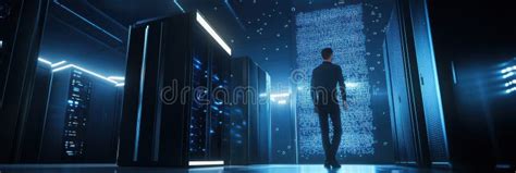 developer explores holographic quantum algorithms next to glowing