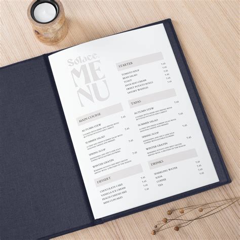 Personalized Menu Book Covers Custom Restaurant Menu Folders Hard