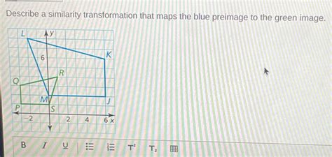 solved describe a similarity transformation that maps the blue