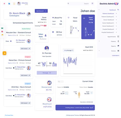 Find Medical Software Dashboard With Doclinic Admin Ui Framework