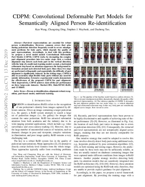 Pdf Cdpm Convolutional Deformable Part Models For Person Re Identification