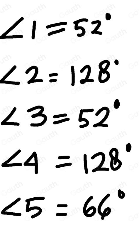 Solved Find The Measures Of Angles 1 Through 5 In The Figure Shown