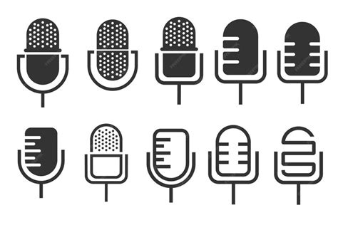 Premium Vector Set Of Microphone Logo Design Podcast With Microphone