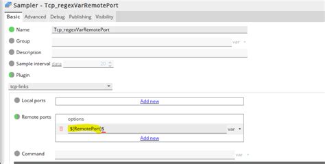 geneos create a regular expression for the remote or local port that