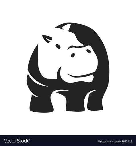 Hippopotamus Logo Template Isolated Brand Vector Image
