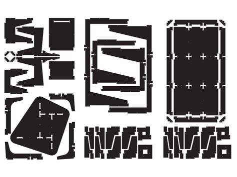 Some Type Of Black And White Art Work With Different Shapes Sizes And Colors