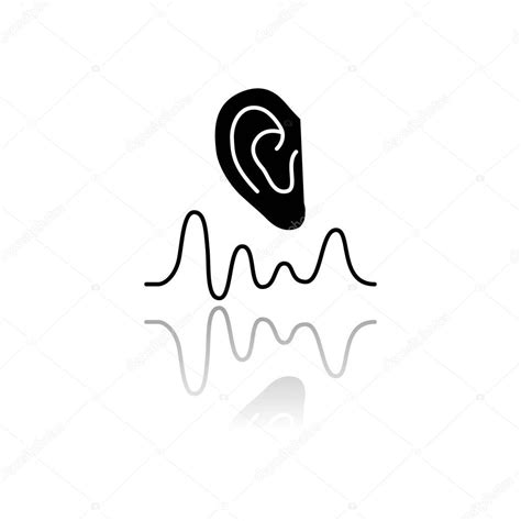 Acústica Gota Sombra Icono De Glifo Negro Transmisión De Sonido Y
