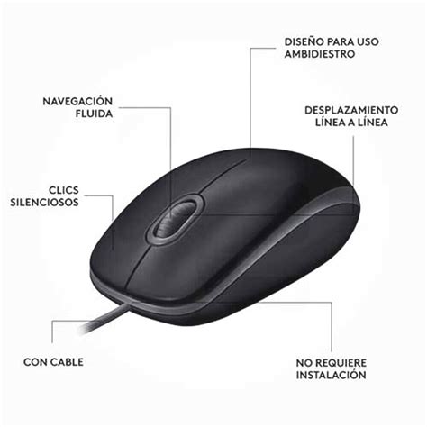 Logitech Mouse M110 Silent Usb Negro Pc Factory