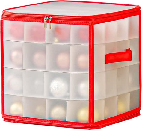 Christmas Ornament Storage Box Plastic Xmas Holiday Ornament Storage Container With