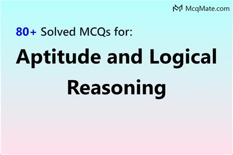 80 Aptitude And Logical Reasoning Solved Mcqs With Pdf Download