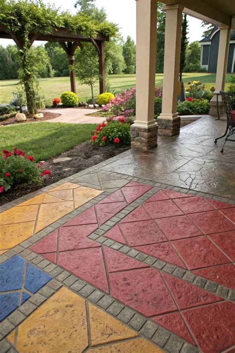 Creative Concrete Patio Designs With Stamped Finishes Light And Layer