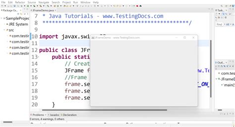 Create A Swing Frame Window TestingDocs Com