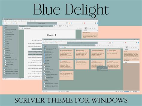 Blue Delight Scrivener Theme For Windows Etsy