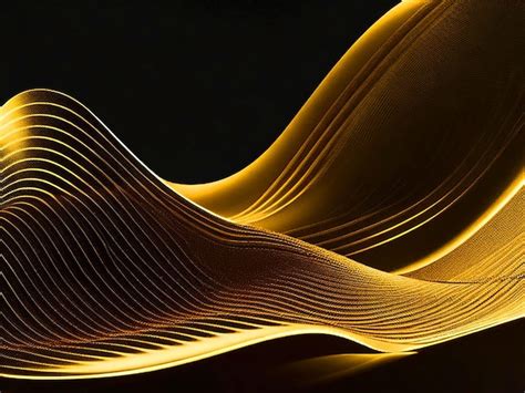 Premium Photo Wave Lines Pattern Smooth Curve Flowing Dynamic Gold
