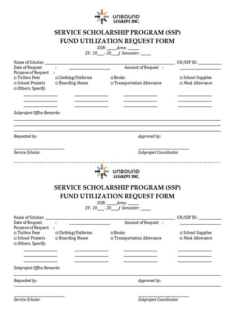 Ssp Fund Utilization Request Form Pdf