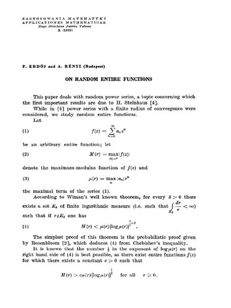 1969 04erdos Pdf Power Series Function Mathematics