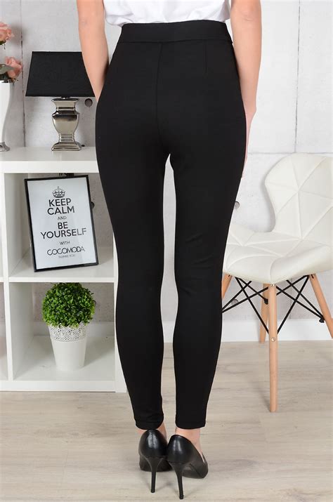 Spodnie Rurki Wysoki Stan Ze Z Otymi Guzikami Cocomoda Pl Odzie Damska Sukienki Buty Dodatki