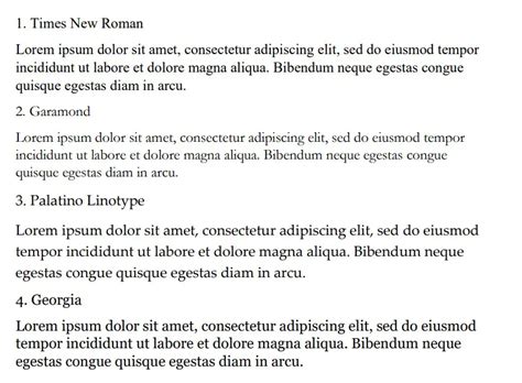 Best Serif Fonts In Microsoft Word