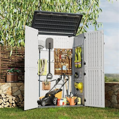 Dextrus Resin Outdoor Storage Shed 5x4 Ft Waterproof Lockable Door And Window