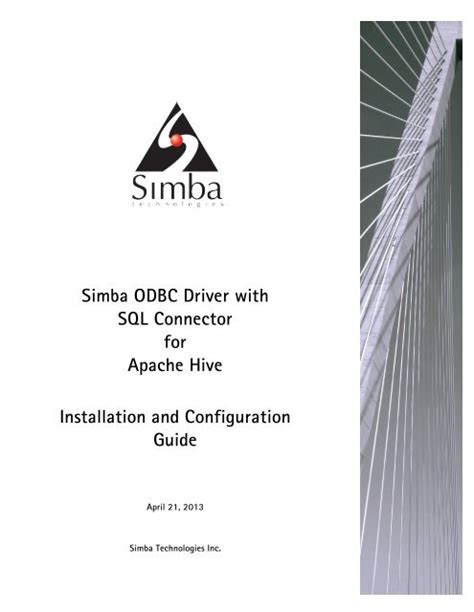 Simba ODBC Driver With SQL Connector For Apache Hive
