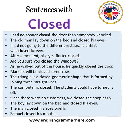Sentences With Closed Closed In A Sentence In English Sentences For