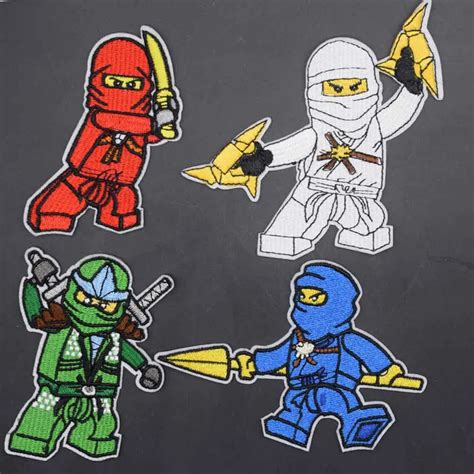 Ninjago Lloyd X Kai X Zane X Jay Set Of 4 Embroidered Patch