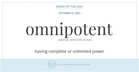 Word Of The Day Omnipotent Merriam Webster