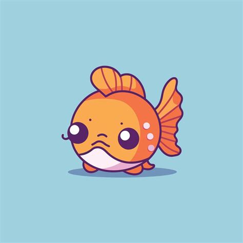 Cute Kawaii Fish Chibi Mascot Vector Cartoon Style 23137978 Vector Art
