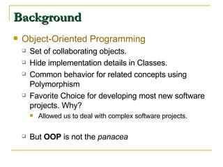 Aspect Oriented Software Development Ppt