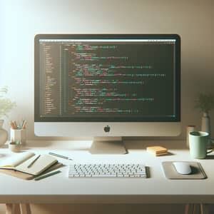 Minimalist Tech Workspace On Muji Background Clean And Modern Design AI Art Generator Easy