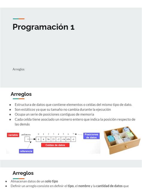Clase 5 Arreglos Pdf Lenguaje De Programación Variable