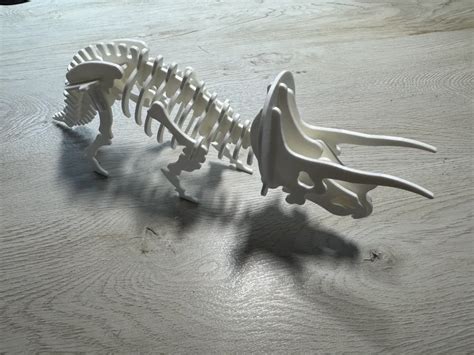 Triceratops Dinosaur Skeleton Puzzle Free 3d Print Model Makerworld